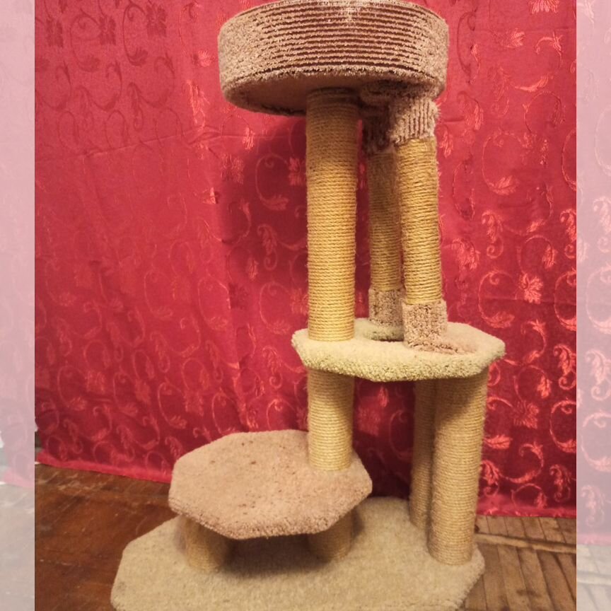 Когтеточка/комплекс для кошек 3х ярусный бу