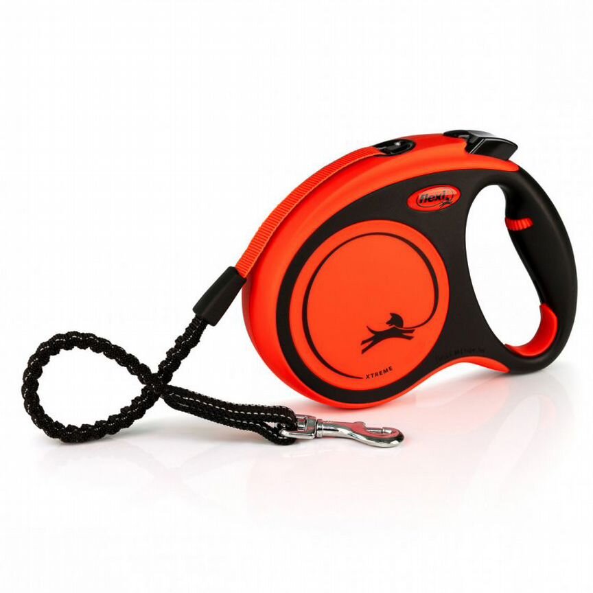 Поводок-рулетка Flexi Xtreme M, 5 м, 35 кг, лента