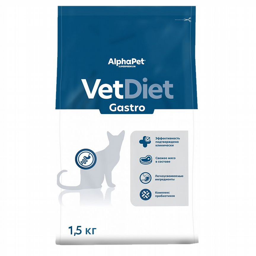 Сухой диетический корм AlphaPet VetDiet gastro для