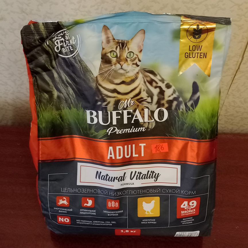 Сухой корм Mr.Buffalo adult для кошек с курицей 1