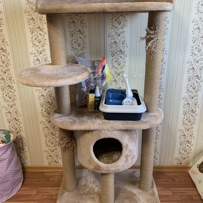 Игровой комплекс для кошек - когтеточка лоток