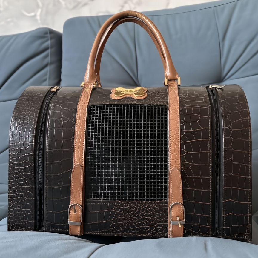 Переноска для животных кожаная