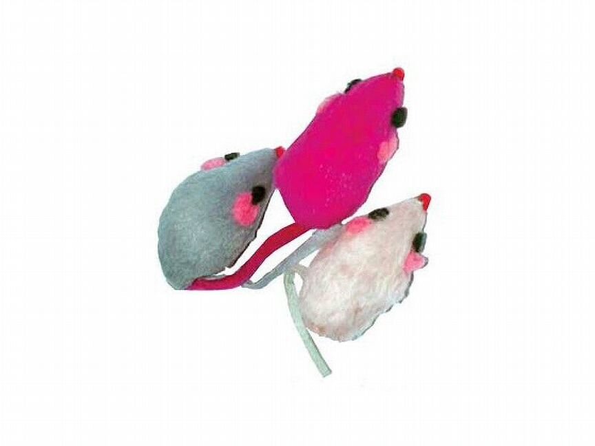 Игрушка Котенок мех Мышь короткий мех цветные 5 см