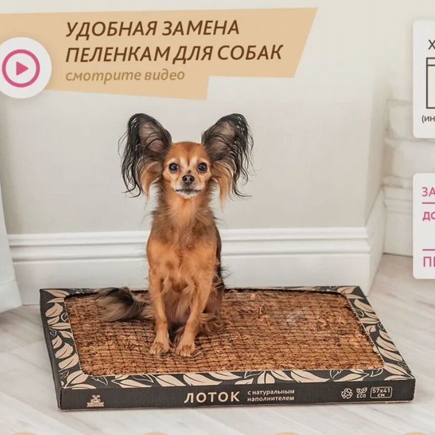 Лоток для собак натуральный