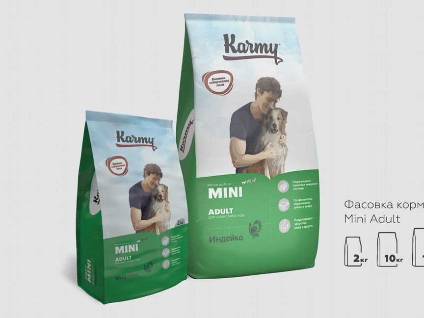 Корм для собак karmy Мини Эдалт Индейка
