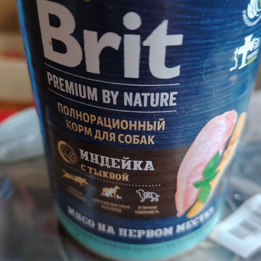 Влажный корм для собак Brit с индейкой и тыквой