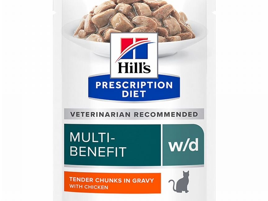 Hill's вет.консервы паучи W/D для кошек при диабет