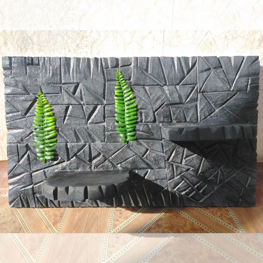 Объёмный фон для террариума 50*30 см