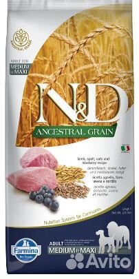 Сухой корм Farmina N&D Ancestral Grain Lamb, 12кг