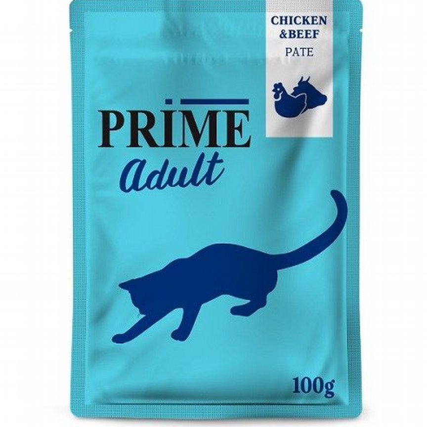 Корм 100г Prime паштет из курицы и говядины для ко