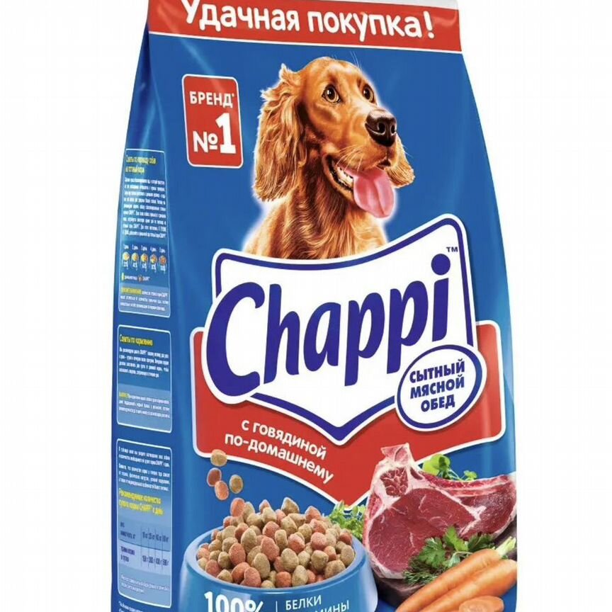 Сухой корм Чаппи для собак с говядиной, 15кг