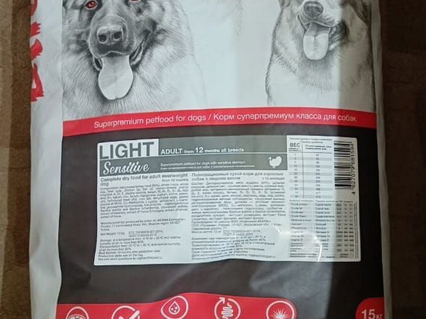 Сухой корм для собак blitz light 15 кг