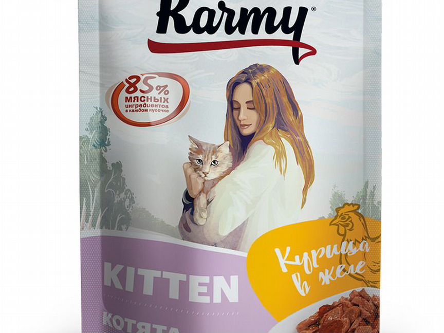 Karmy паучи для котят с курицей в желе до 1 года б