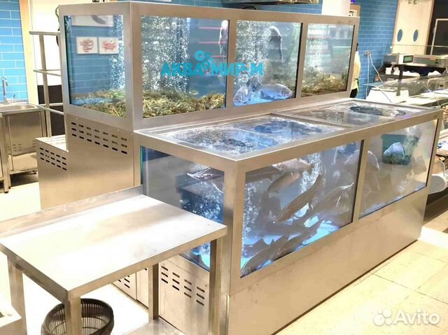 Торговый аквариум в 2 яруса 2400 мм