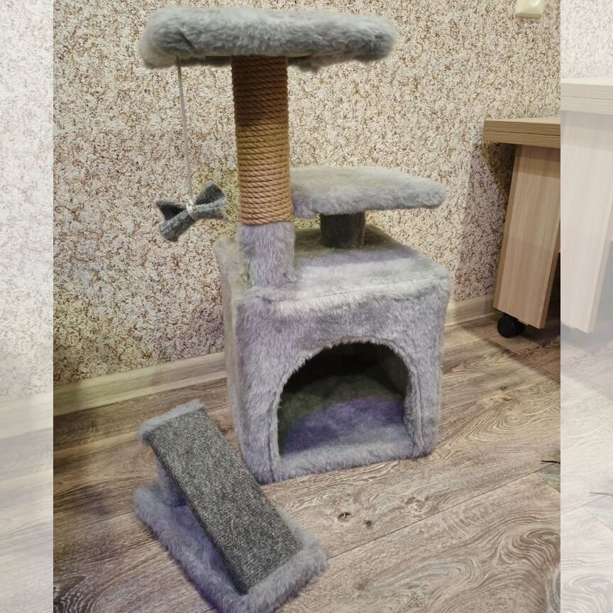 Когтеточка домик для кошки новый