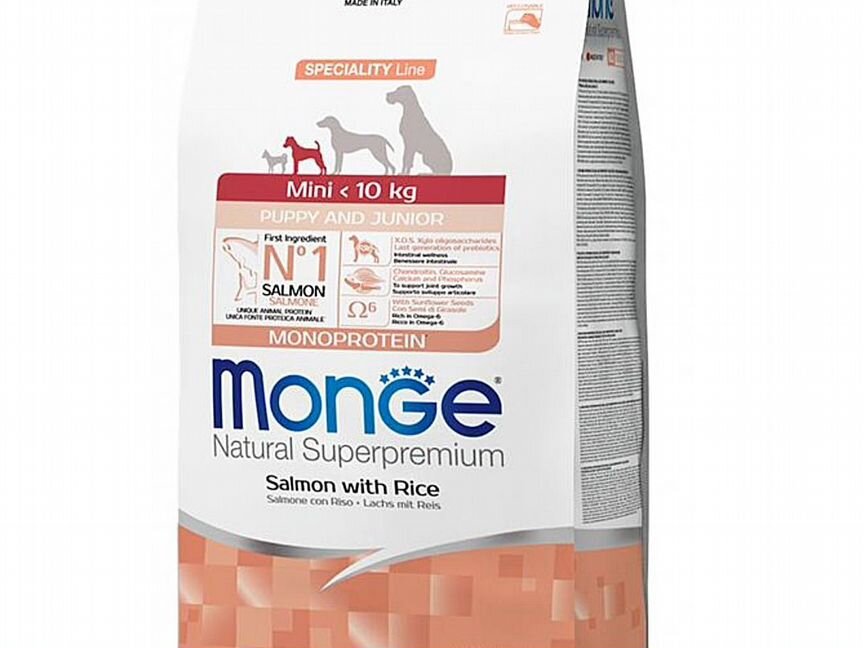 Monge Mini Puppy & Junior (Лосось и рис) 2,5 кг