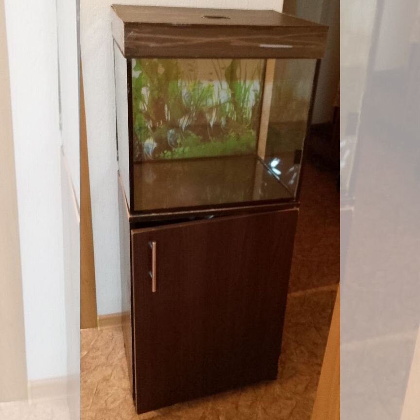 Аквариум с тумбой бу 90л