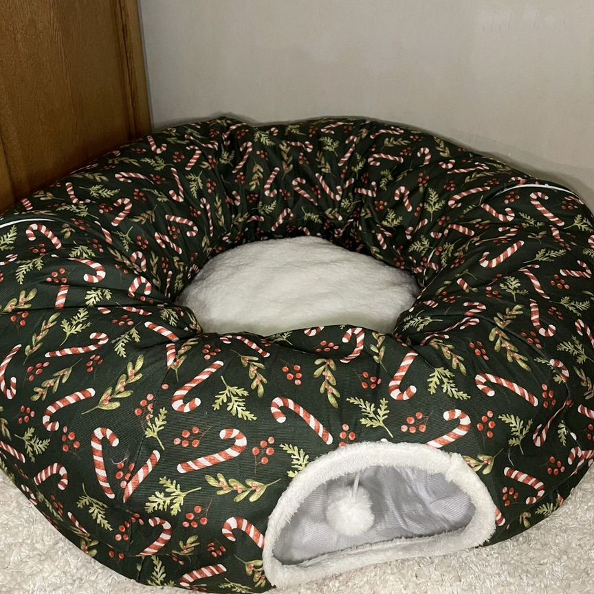 Новогодний тоннель лежанка для животных