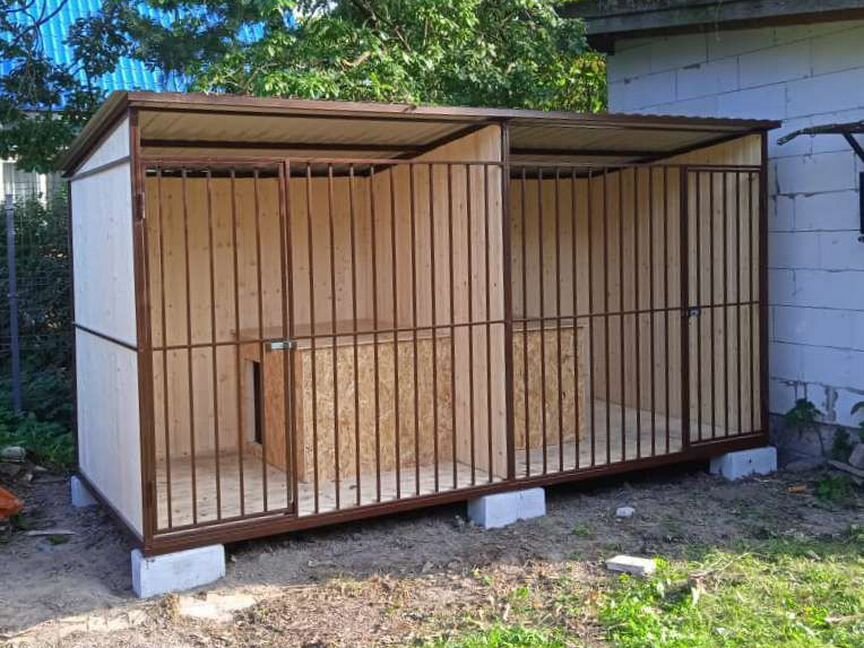 Вольер на 2х собак с перегородкой