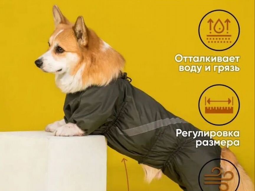 Одежда для собак, комбинезон-дождевик