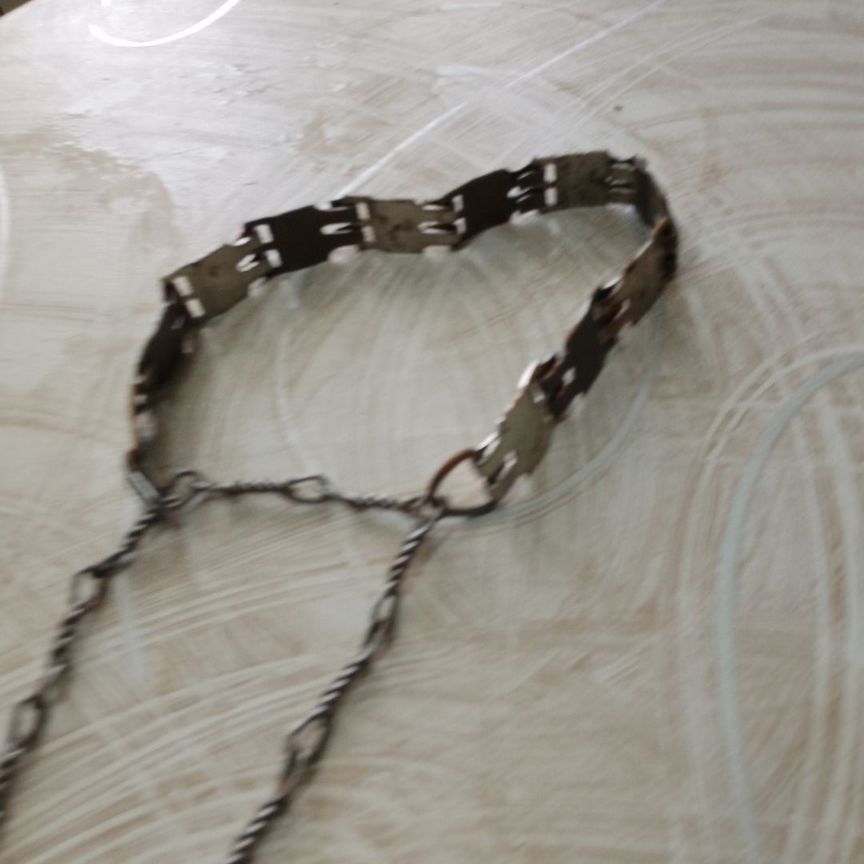 Ошейник для крупной собаки металлич. Самозатяг