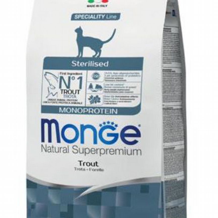 Корм для кошек Monge Sterilized (Форель) 10кг
