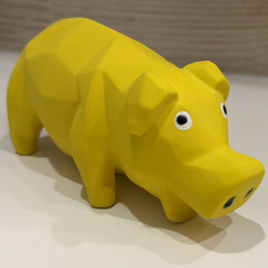 Игрушка для собаки желтая реалистичная свинья