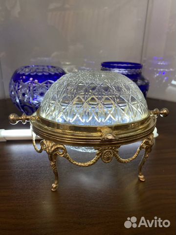 Редкая старинная икорница. Хрусталь, серебрение купить в Москве | Хобби ...