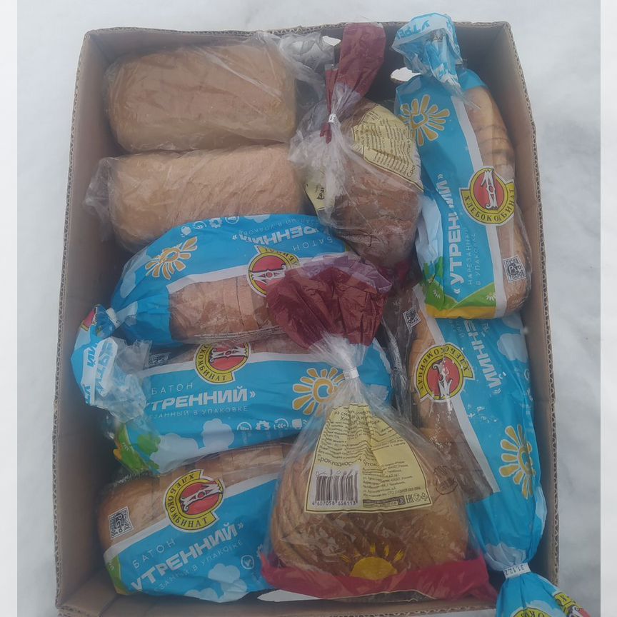 Хлеб для скота. В коробках по 20 булок. 200рублей