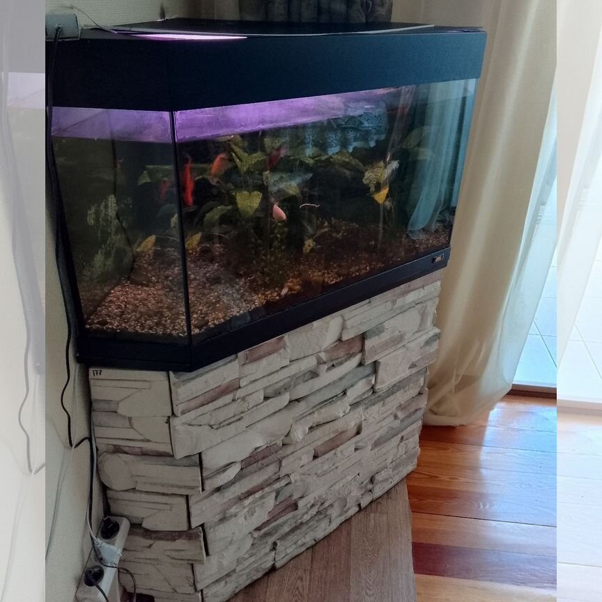 Аквариум угловой с тумбой