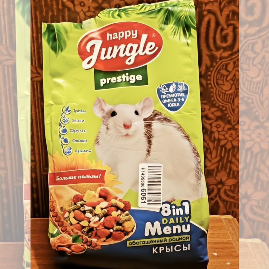 Корм для крыс happy jungle prestige