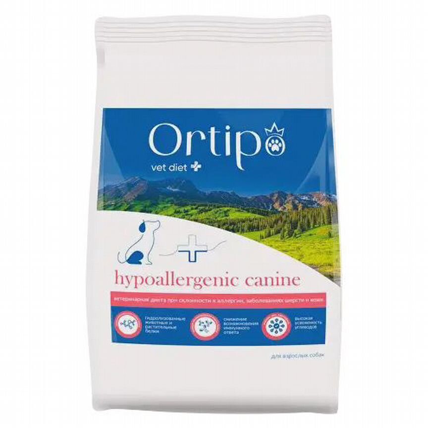 Сухой корм ortipo vetdiet allergy для собак средних пород - 2,5 кг