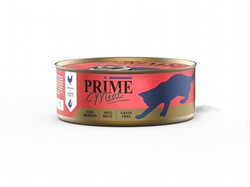 Prime консервы для кошек курица с креветкой, филе