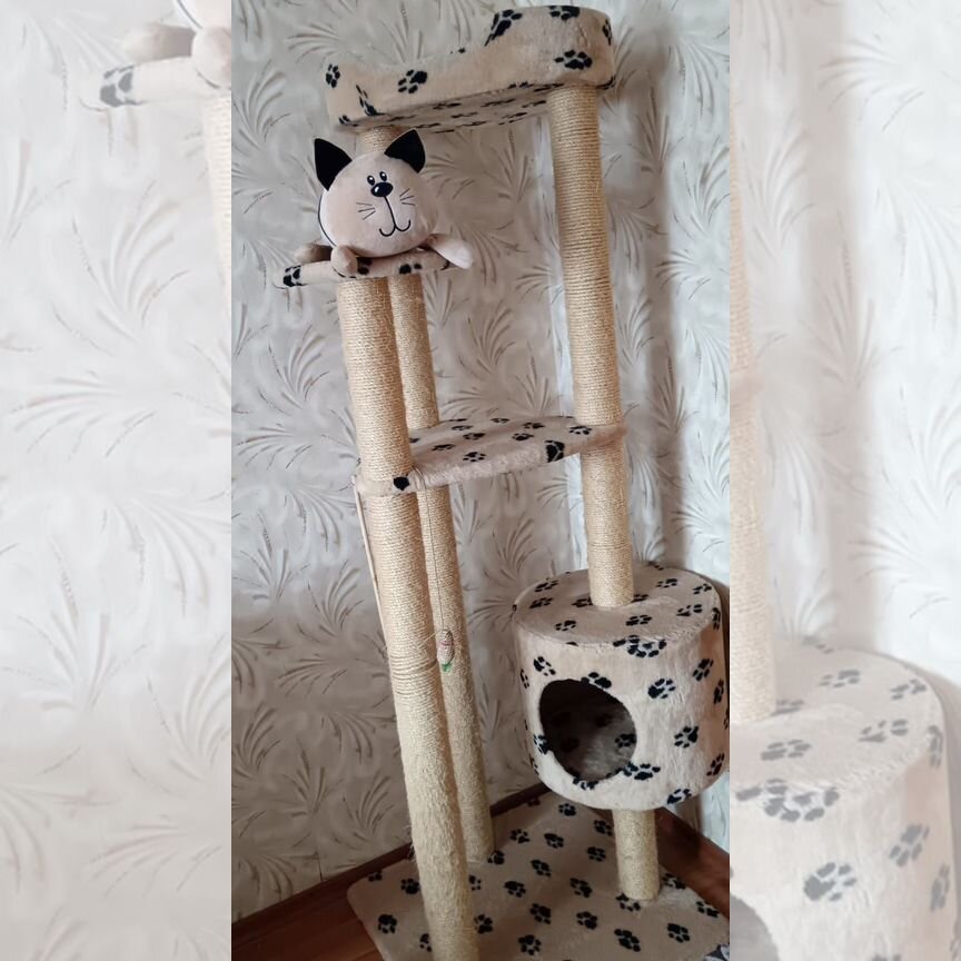 Когтеточка домик для кошки Мейн-кун 200см