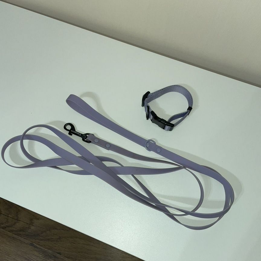 Поводок и ошейник kusaka лавандовый