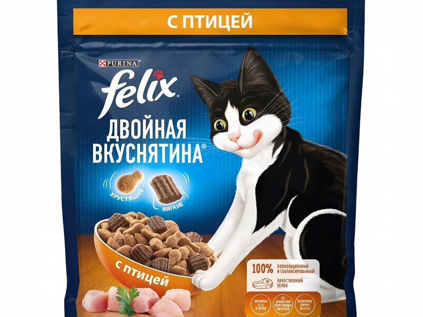 Корм Felix двойная Вкуснятина для взрослых кошек