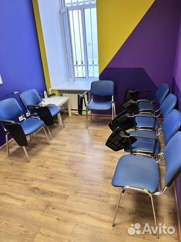 Стулья офисные синие/хром со столиками купить в Москве | Товары для ...