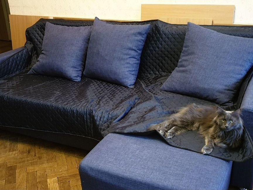 Непромокаемое покрывало 180х200 Темно-синее