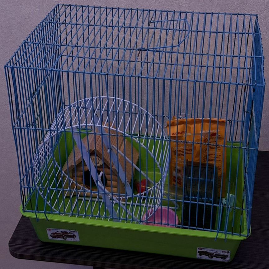 Клетка для грызунов с колесом, домиком, миской