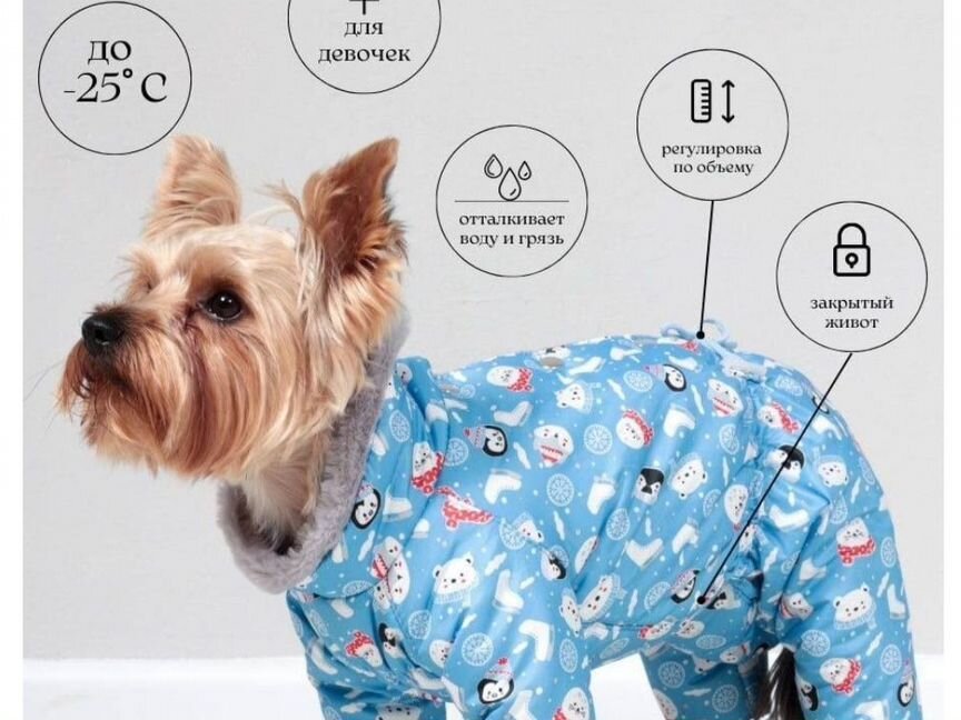 Комбинезон на меху для собаки (девочка)