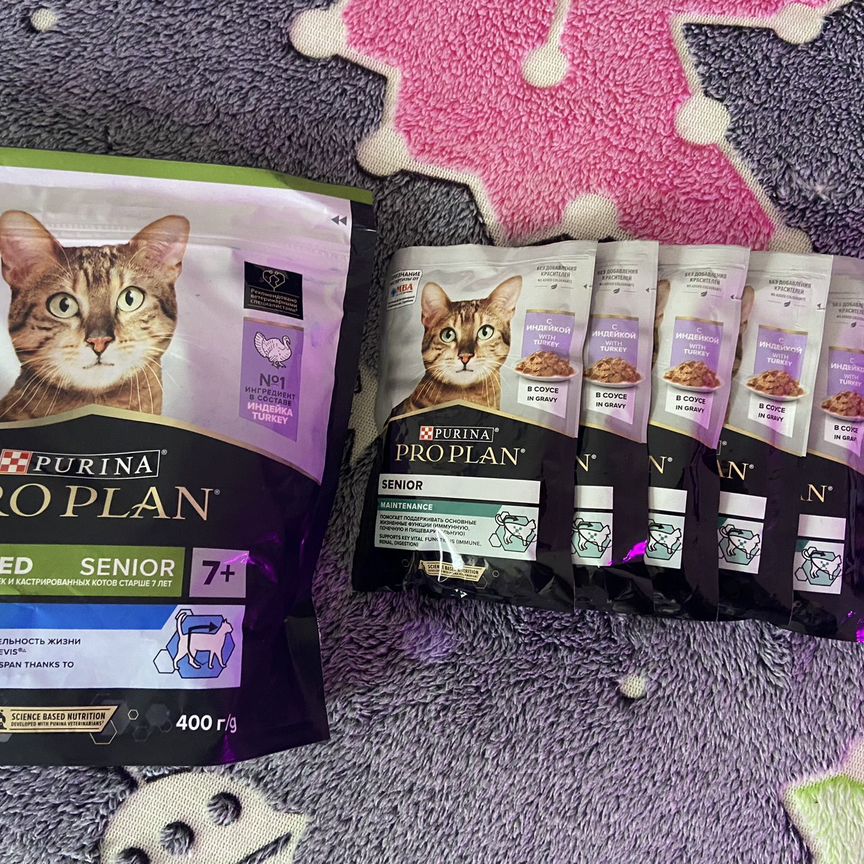 Сухой и влажный корм Purina Pro Plan Senior 7+