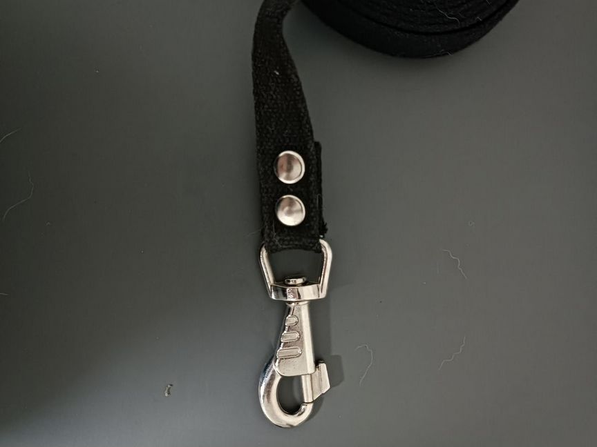 Поводок брезентовый для собак 5 метров черный