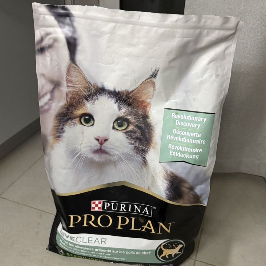 Корм для кошек purina pro plan live clear