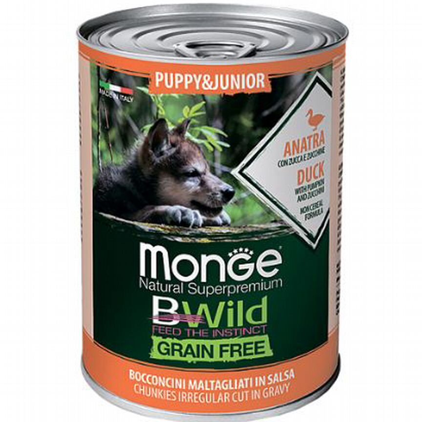 Корм для собак Monge BWild Puppy(утка) 400г