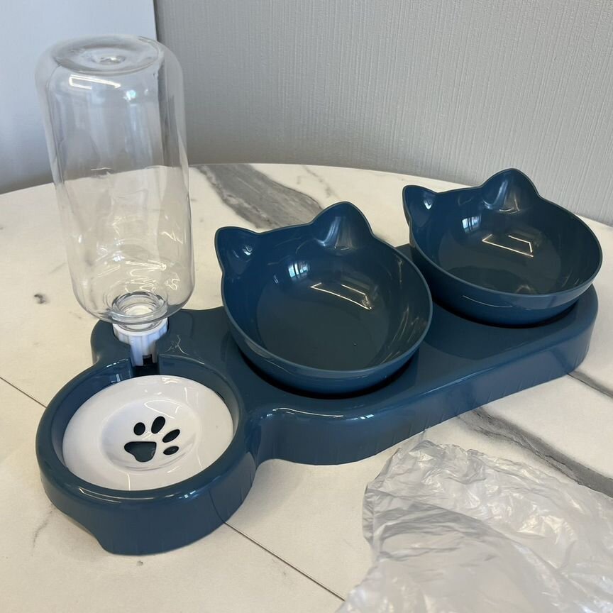 Двойная миска с автопоилкой 500 мл новая