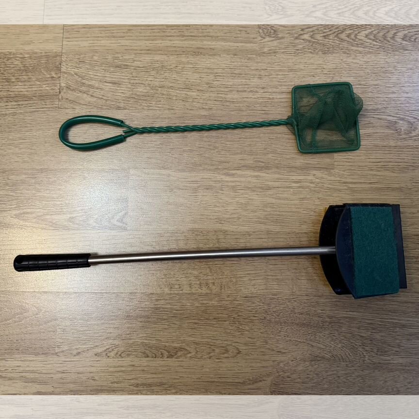 Сачок для аквариума и скребок для чистки