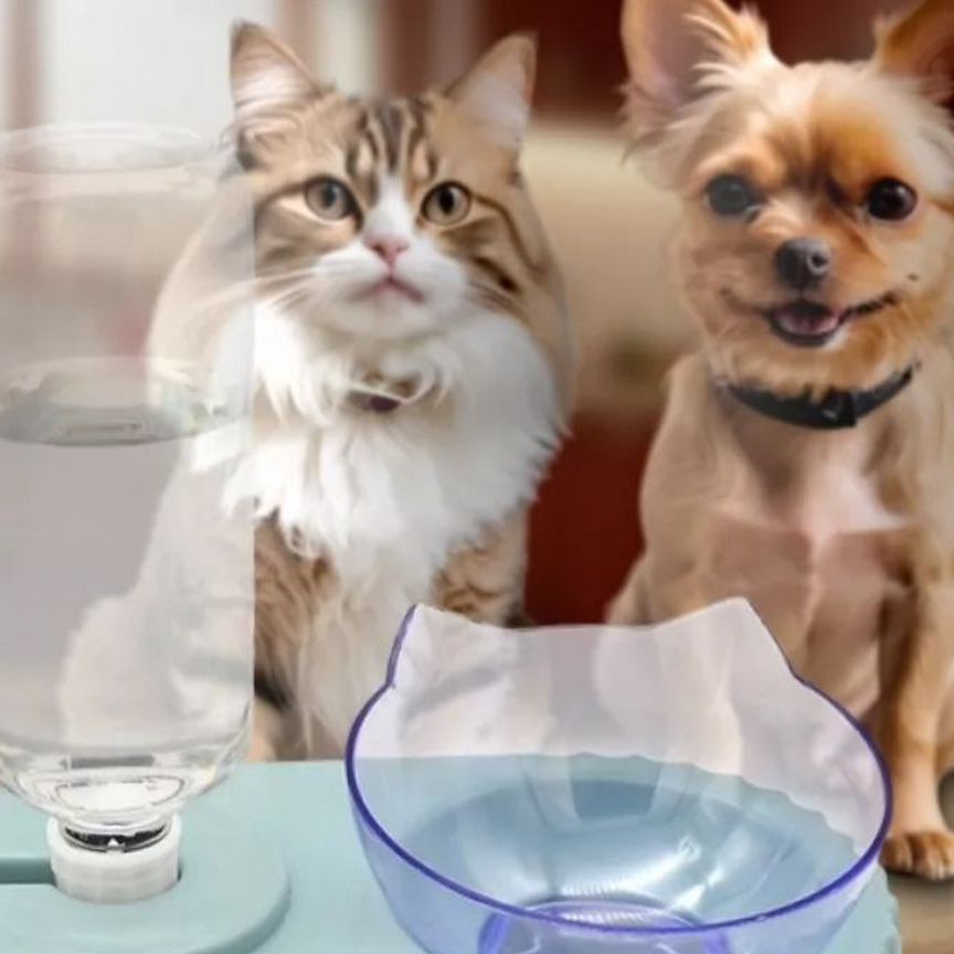 Миска для кошек и собак с автоматической поилкой