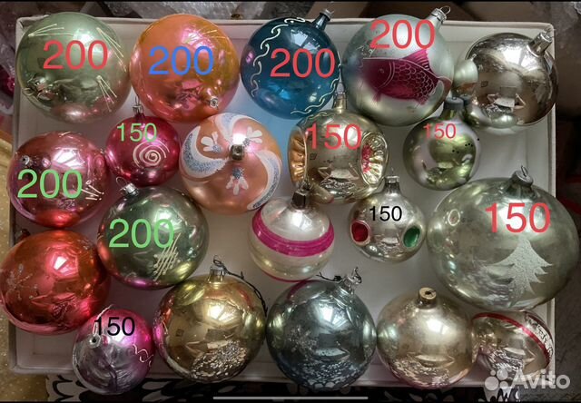 Елочные игрушки СССР шары с фосфором купить в Москве | Хобби и отдых ...