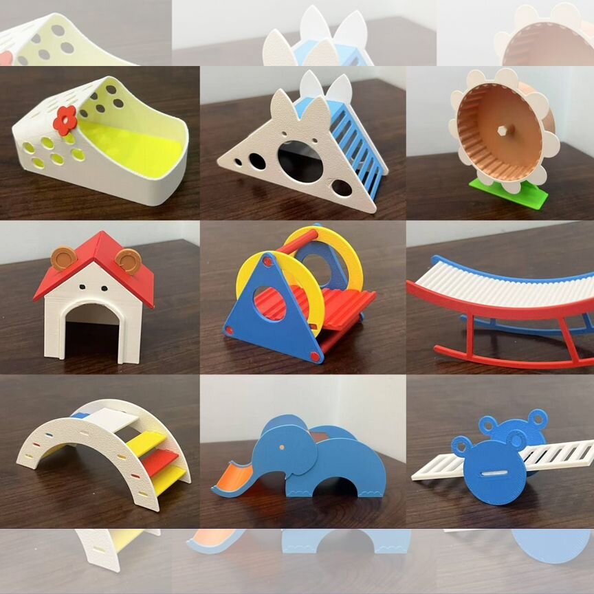 Домики, горки, колёсики для хомяков