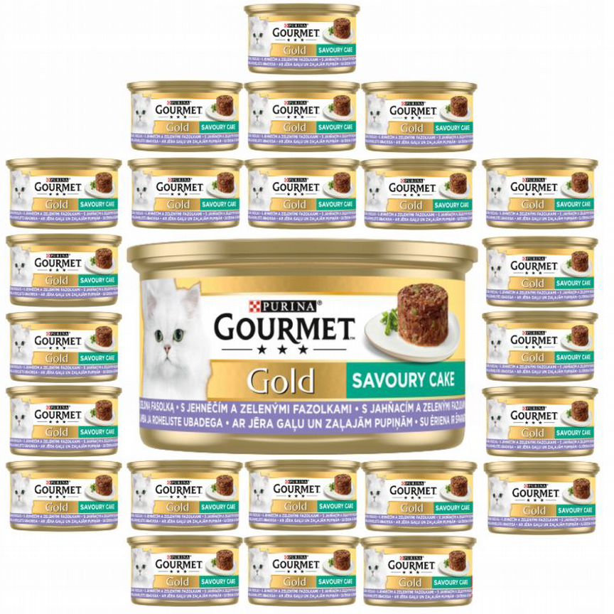 Корм для кошек purina gourmet gold ягненок 24x96g